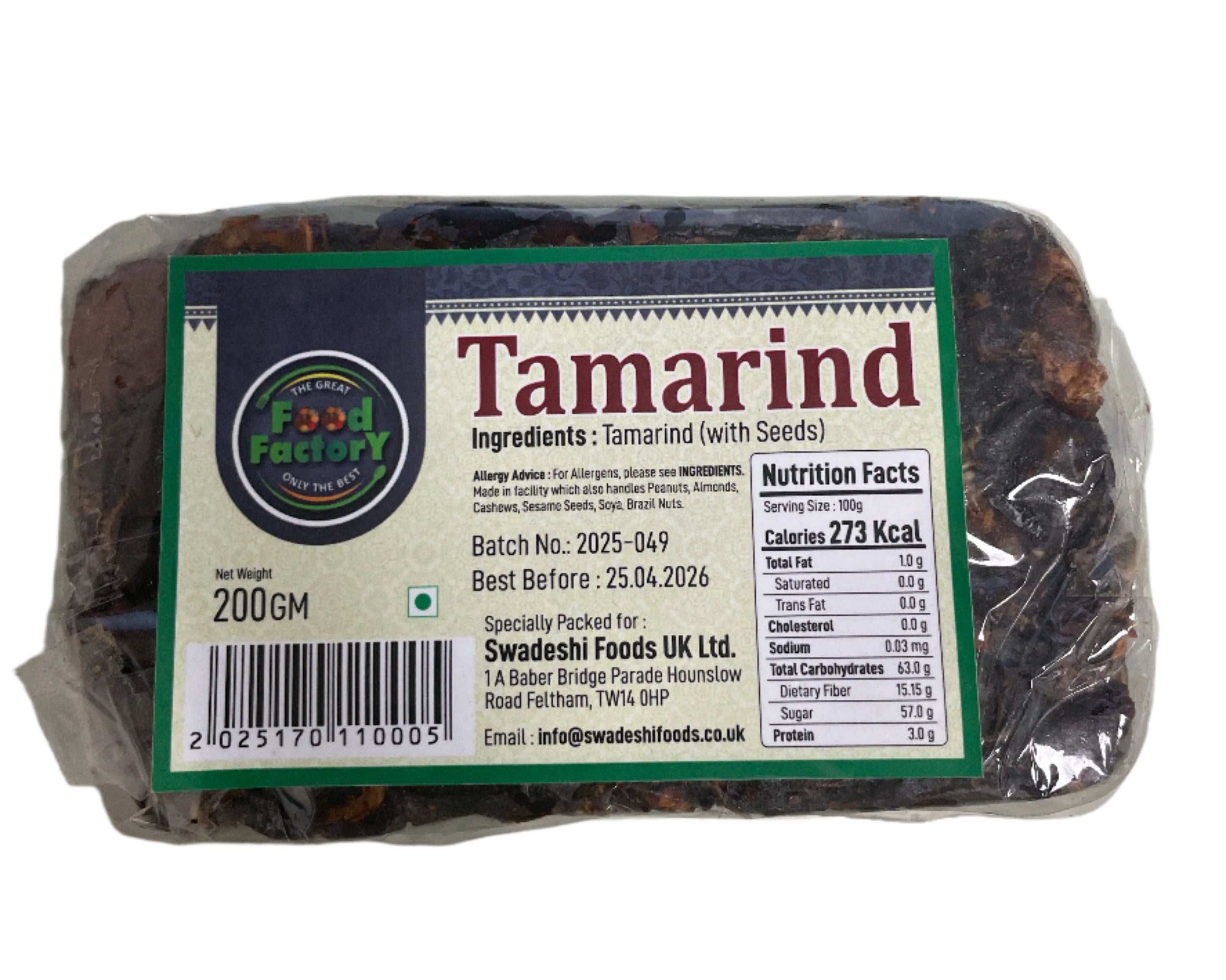 Food Factory Tamarind 200g – ExoticEstore
