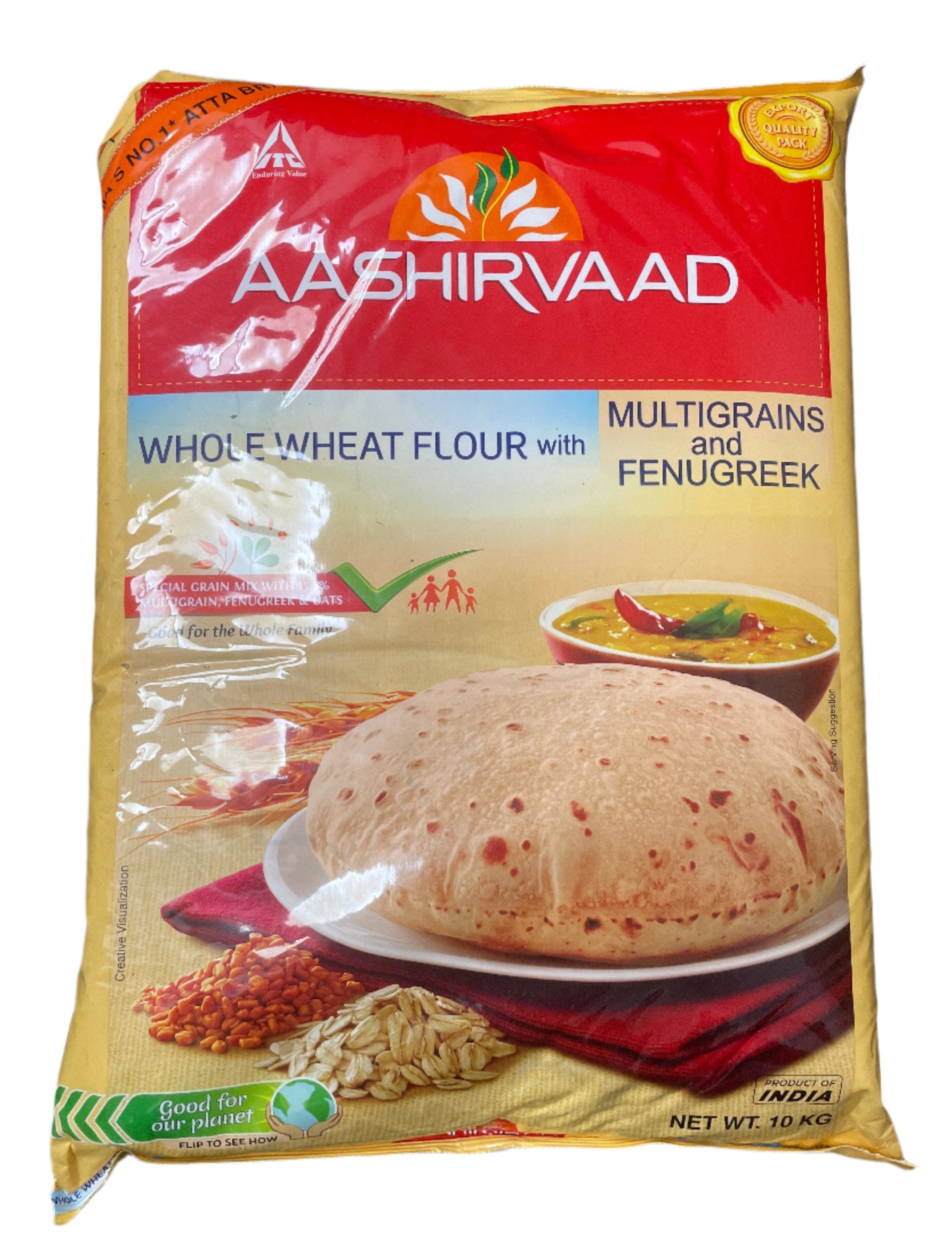 Aashirvaad Atta Whole Wheat with Multigrains & Fenugreek 10Kg ...