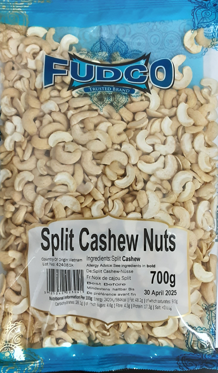 Fudco Cashew Nuts Split 700g – ExoticEstore