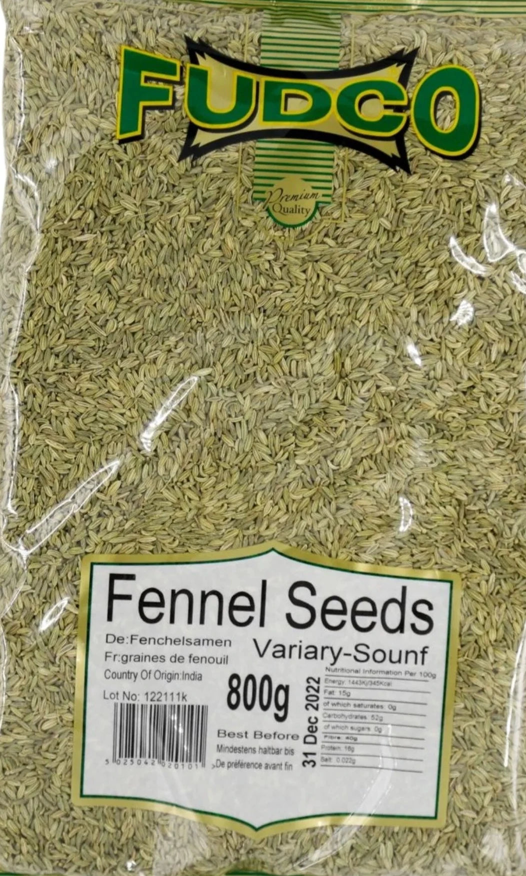 Fudco Fennel seeds 800g – ExoticEstore