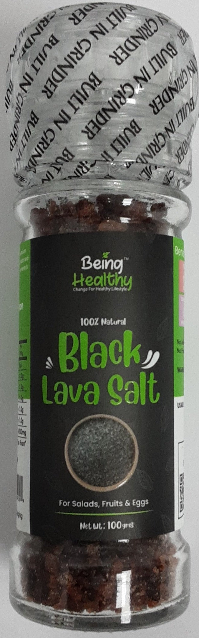 Being Healthy Black Lava Salt Grinder 100g – ExoticEstore