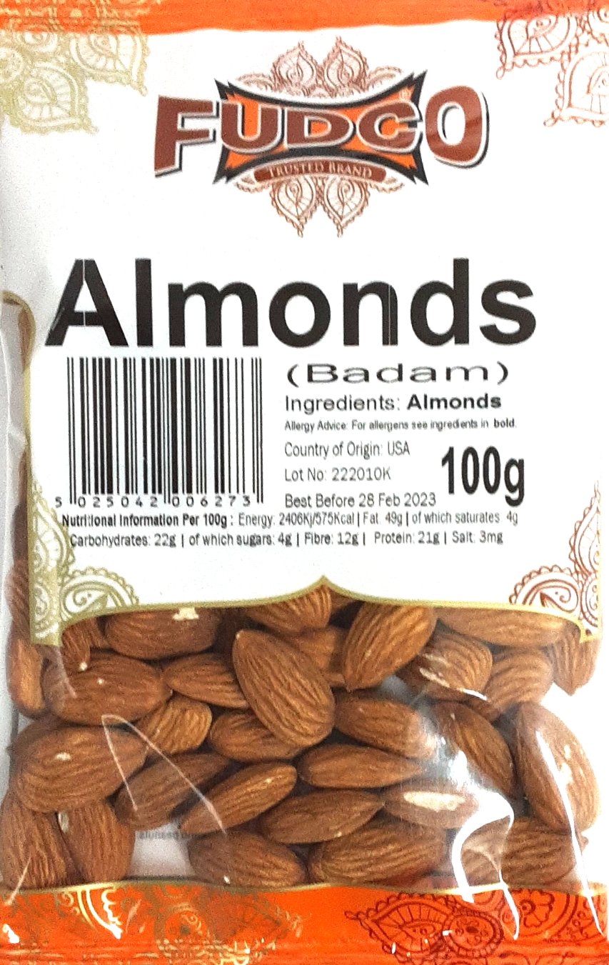 Fudco Almonds Badam 100g – ExoticEstore