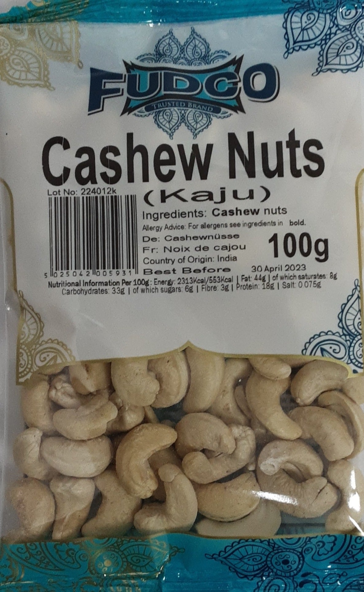 Fudco Cashew Nuts 100g – ExoticEstore