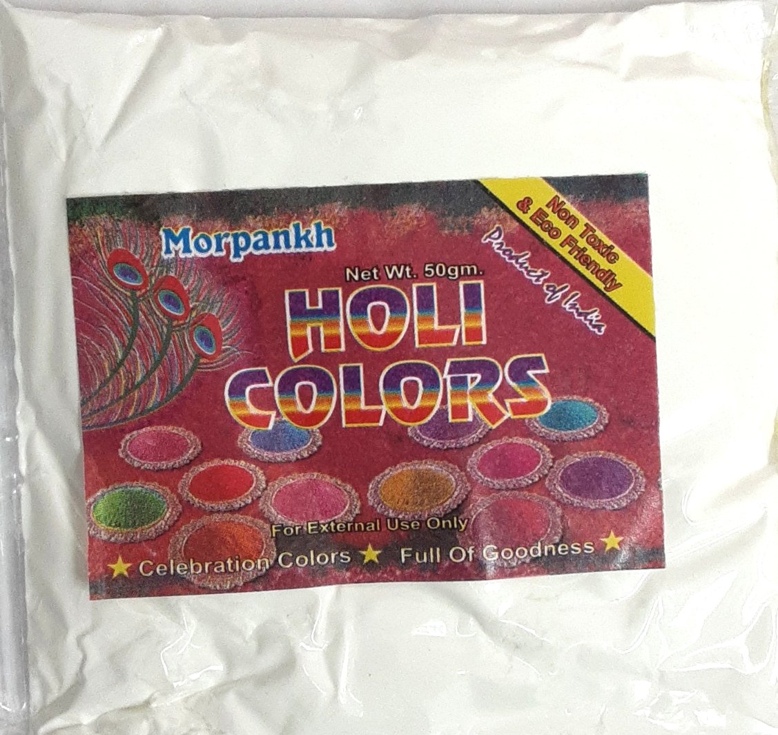 Holi Colours Organic Non Toxic & Eco Friendly 50g White – ExoticEstore